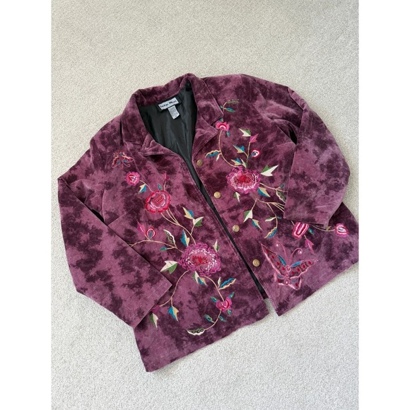 indigo moon | Jackets & Coats | Indigo Moon Embroidered Velvet Jacket ...
